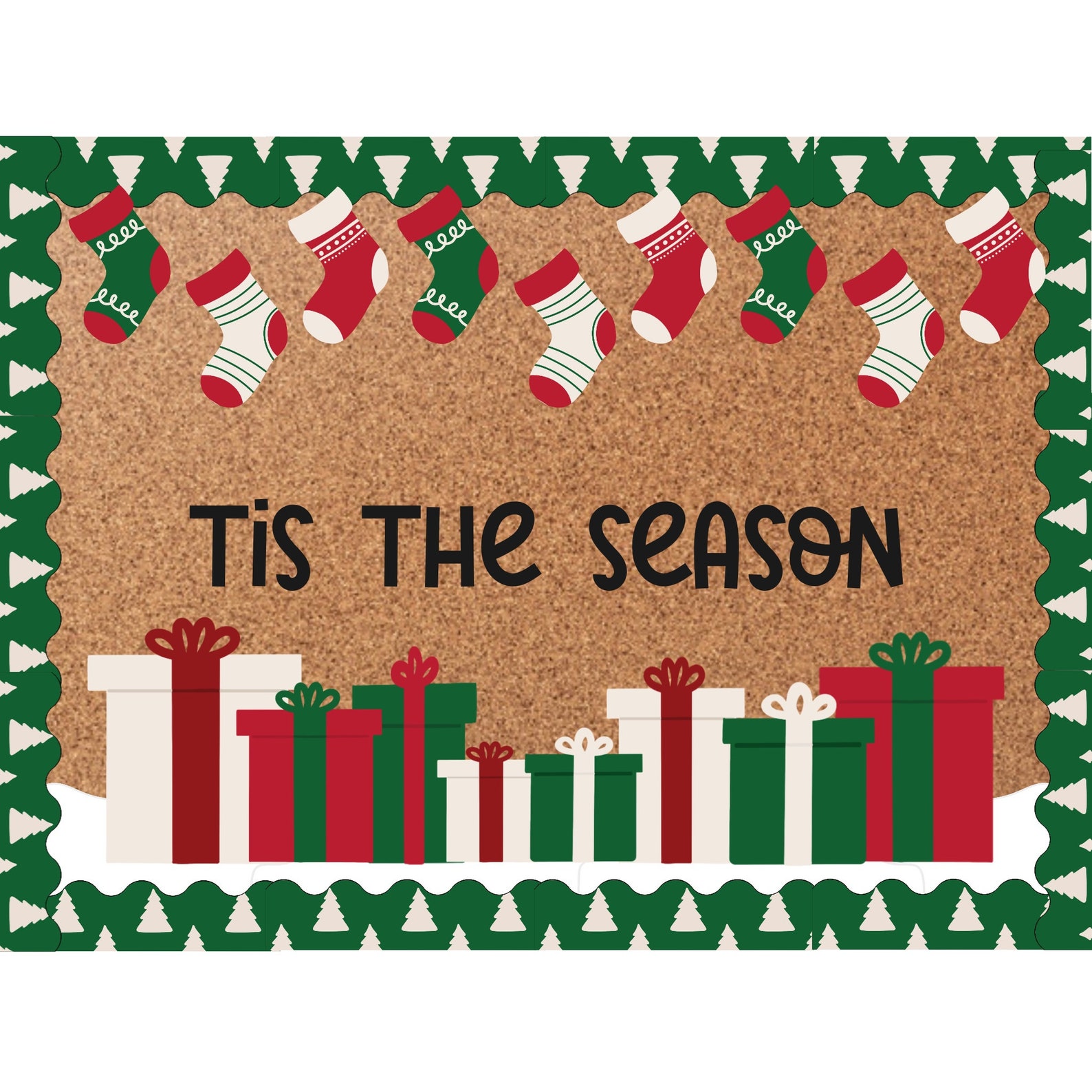 Christmas Bulletin Board Kit | Tis the Season | Christmas | Stockings ...