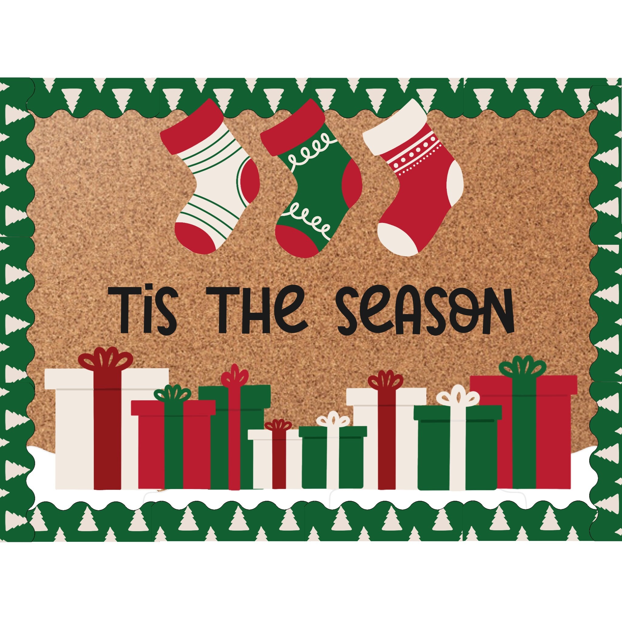 Christmas Bulletin Board Kit | Tis the Season | Christmas | Stockings ...