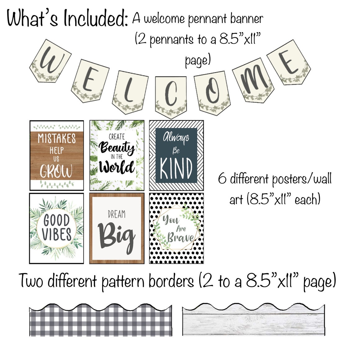 Modern Farmhouse Classroom Decor Bundle Farmhouse Classroom Easy ...