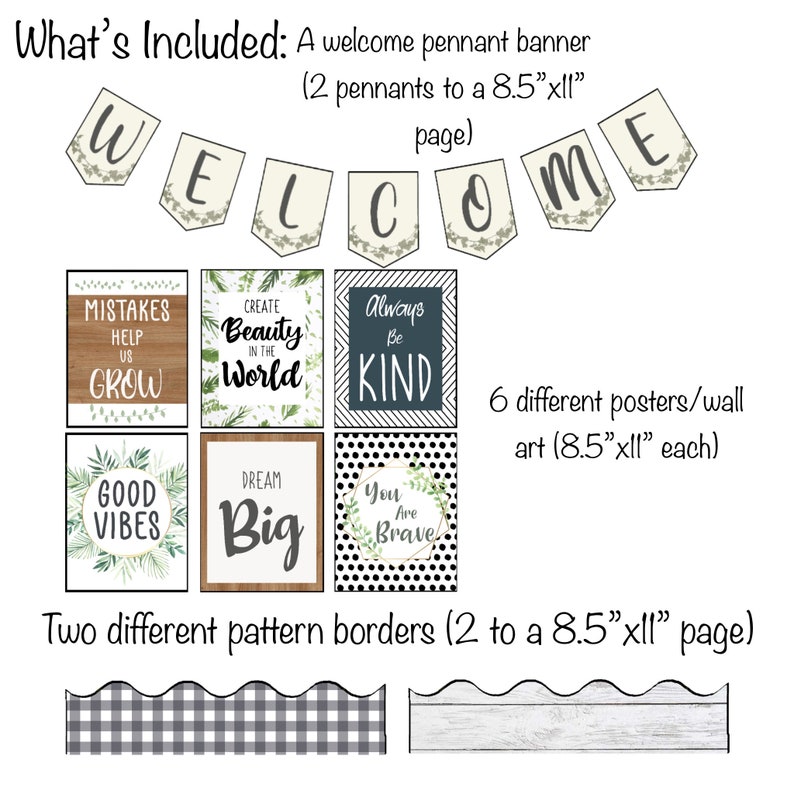 Modern Farmhouse Classroom Decor Bundle | Farmhouse Classroom | Easy ...
