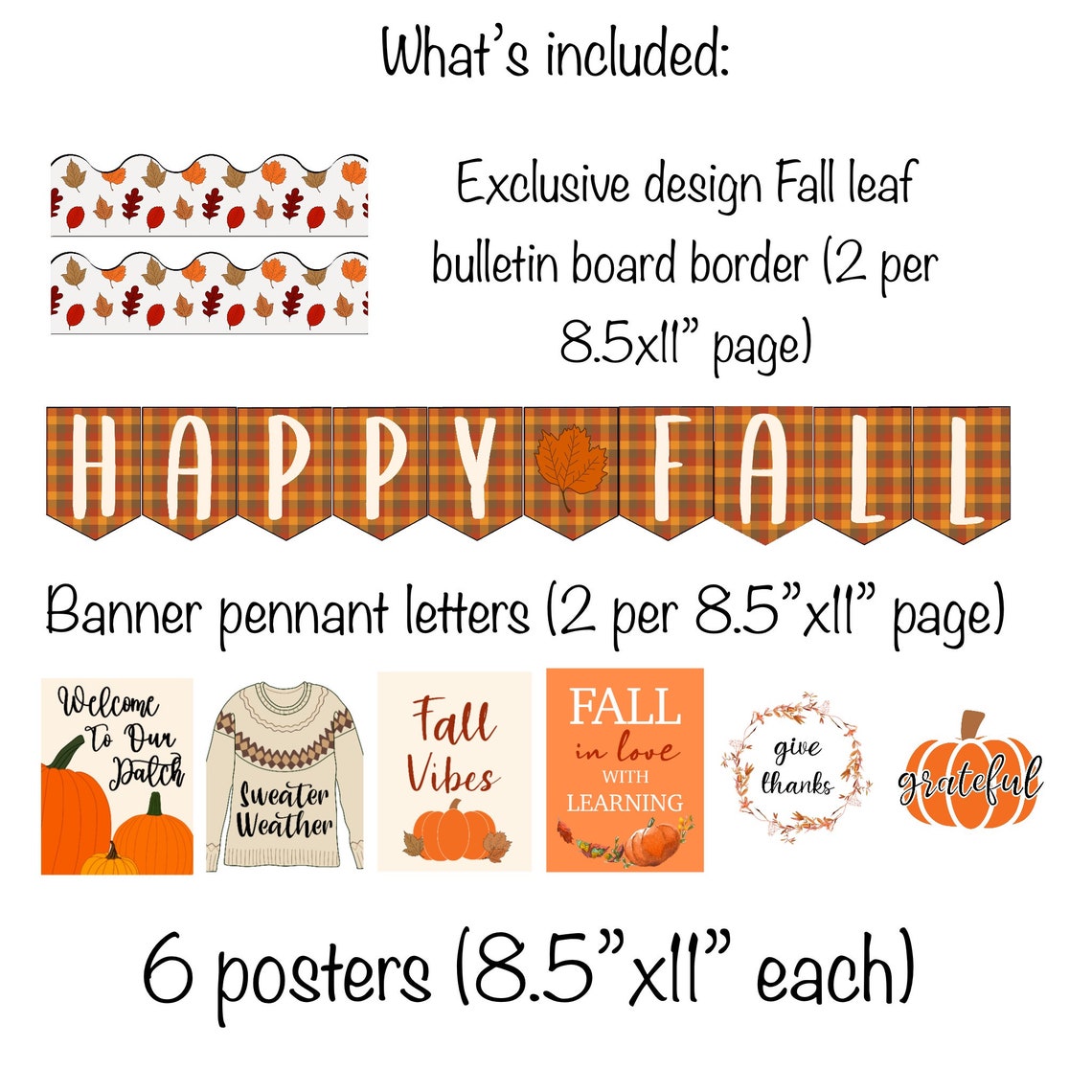 Fall Theme Classroom Decor Bundle Bulletin Board Kit| Farmhouse ...