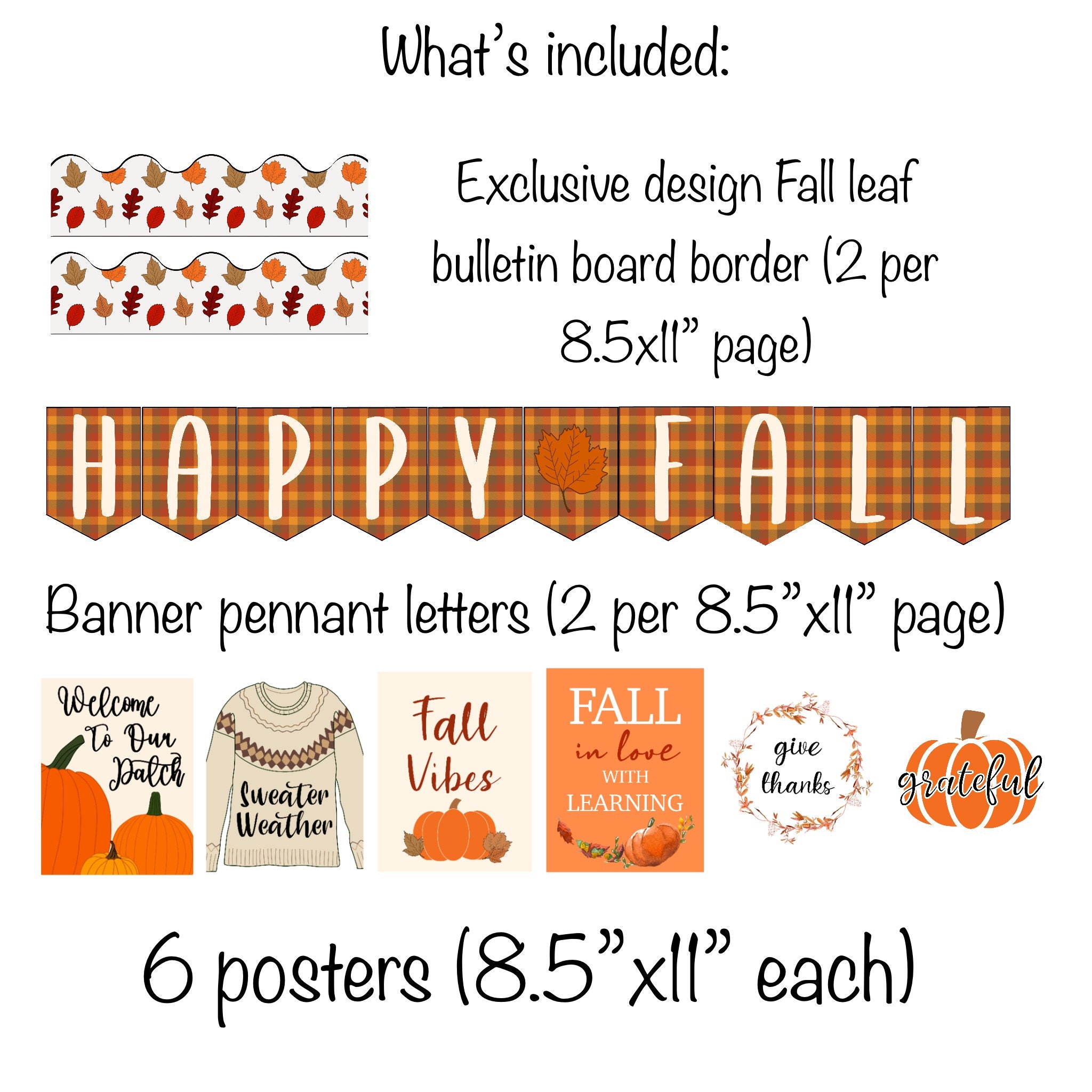 Fall Theme Classroom Decor Bundle Bulletin Board Kit| Farmhouse ...