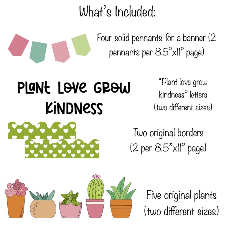 Spring Bulletin Board Kit | Plant Love Grow Kindness | Kindness ...