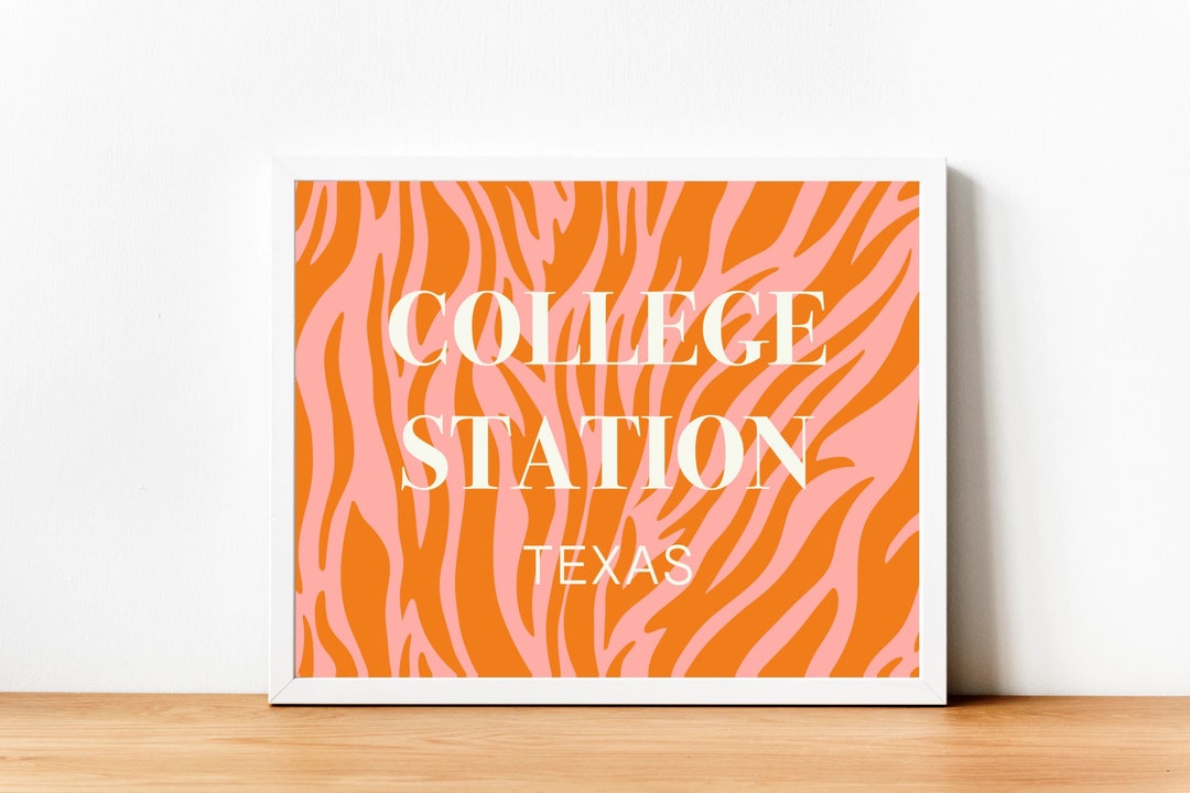 Preppy Texas A&M Location Print, Dorm Decor, College Station, Apartment ...