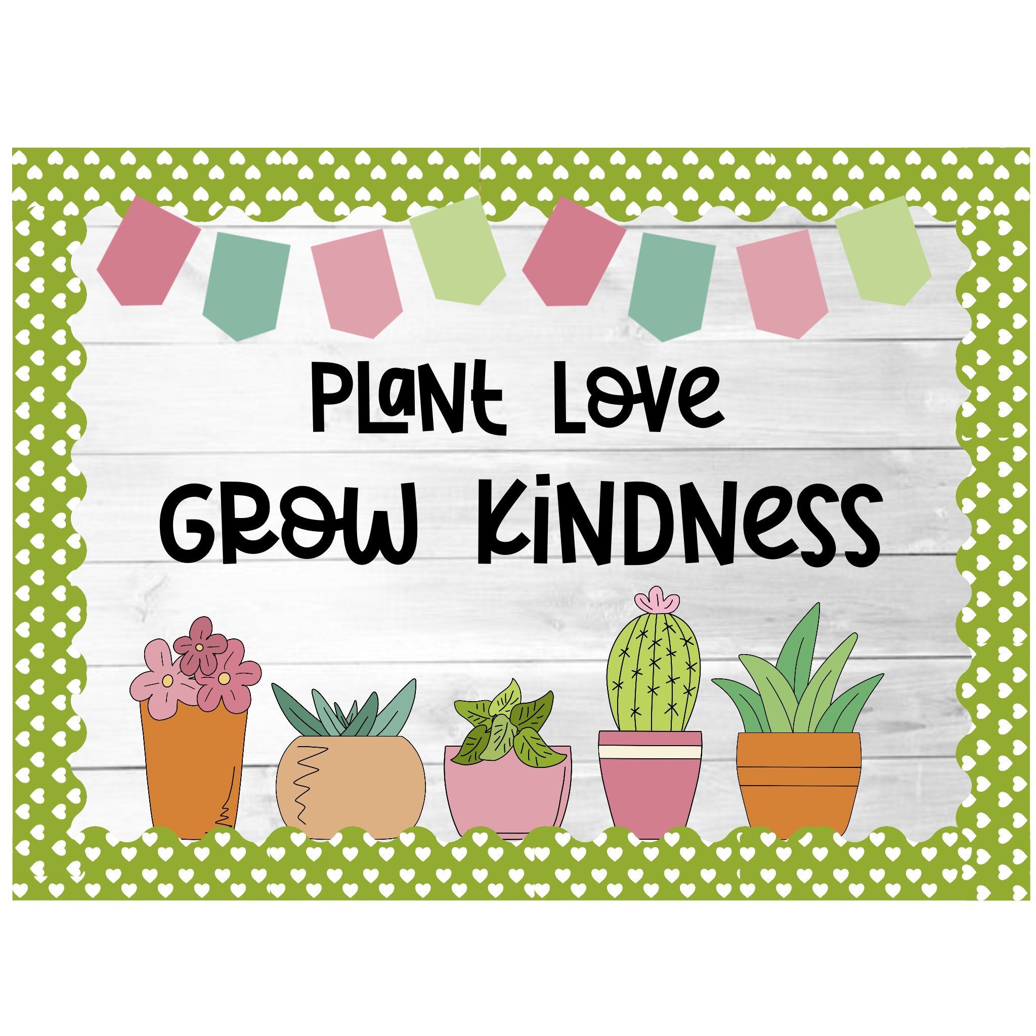 Spring Bulletin Board Kit | Plant Love Grow Kindness | Kindness ...