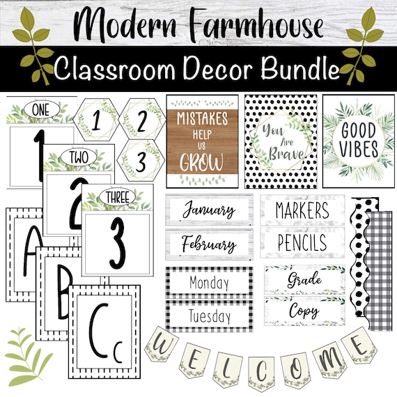 Modern Farmhouse Classroom Decor Bundle Farmhouse Classroom - Etsy