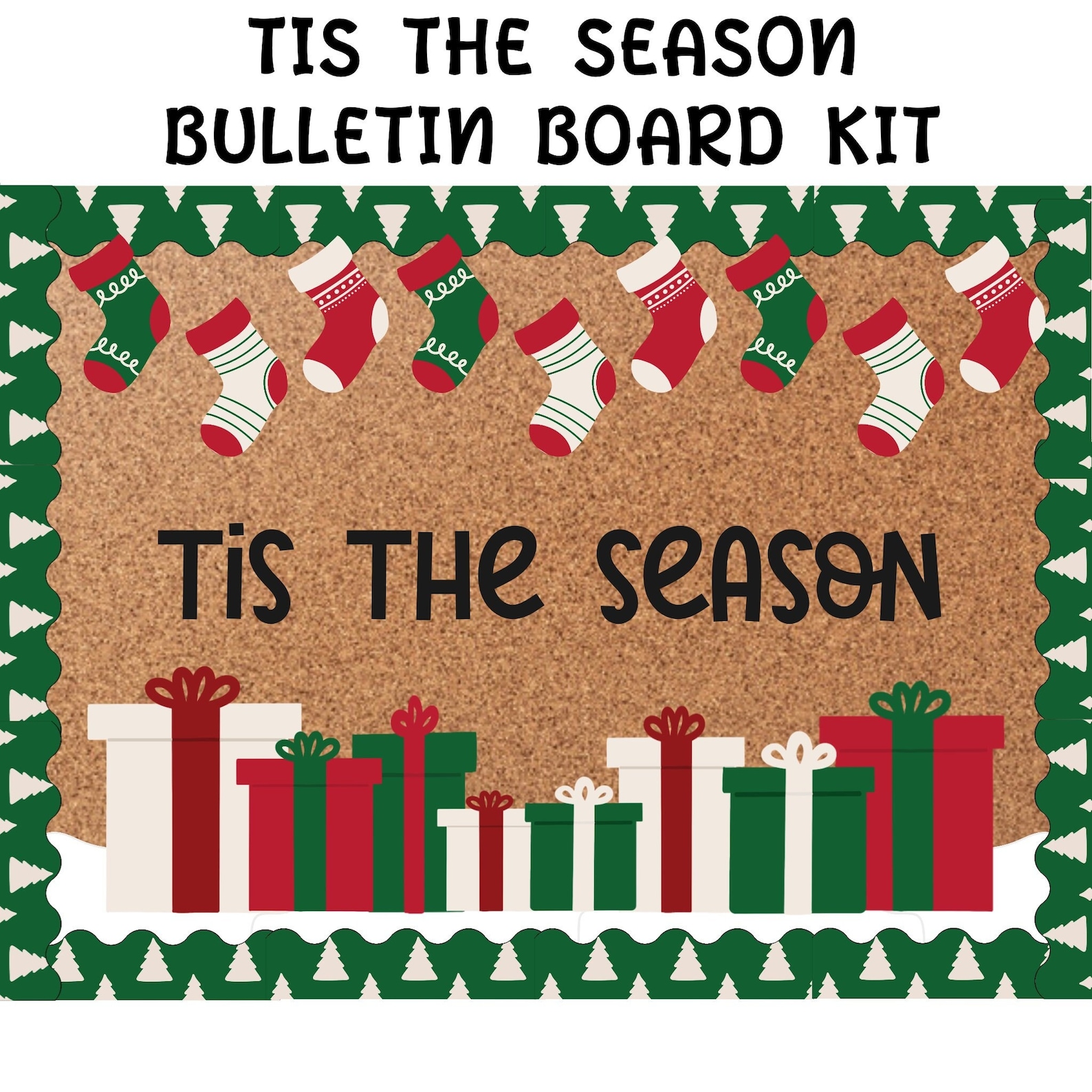 Christmas Bulletin Board Kit | Tis the Season | Christmas | Stockings ...