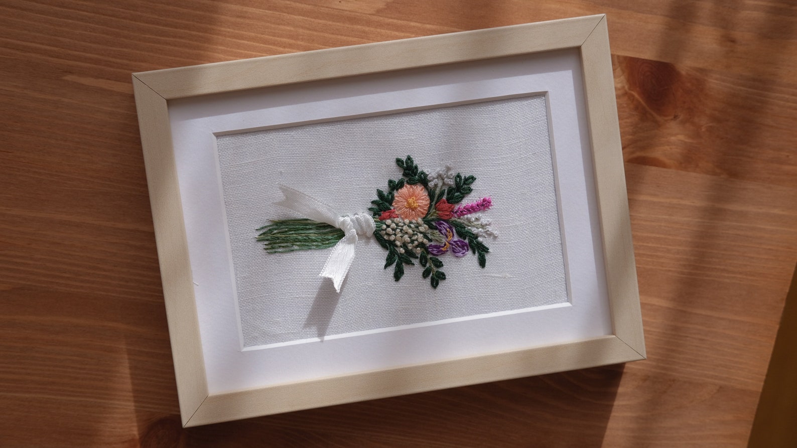 Hand Embroidery Frame Custom Wedding Bouquet Design - Etsy