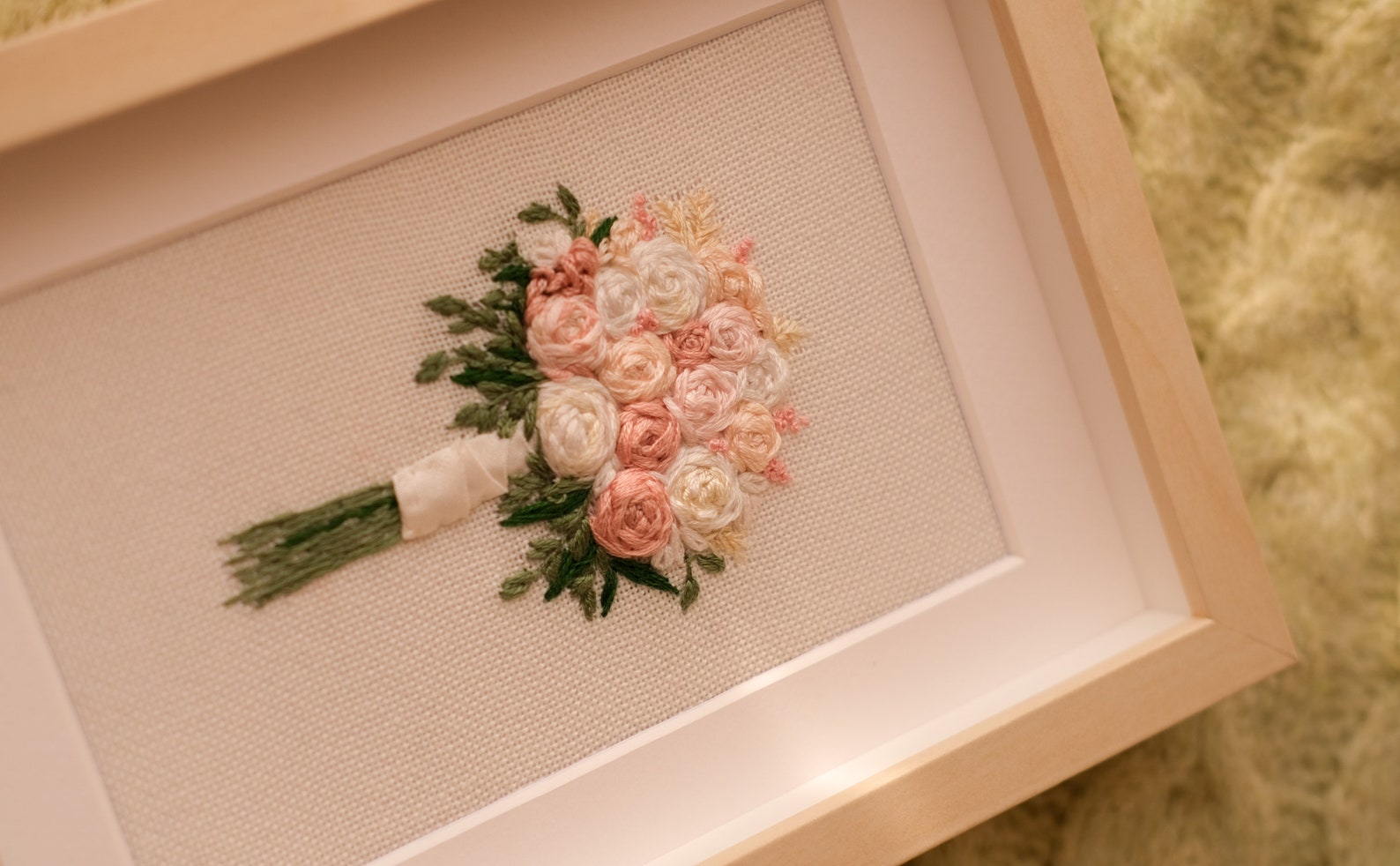 Hand Embroidery Frame Custom Wedding Bouquet Design - Etsy