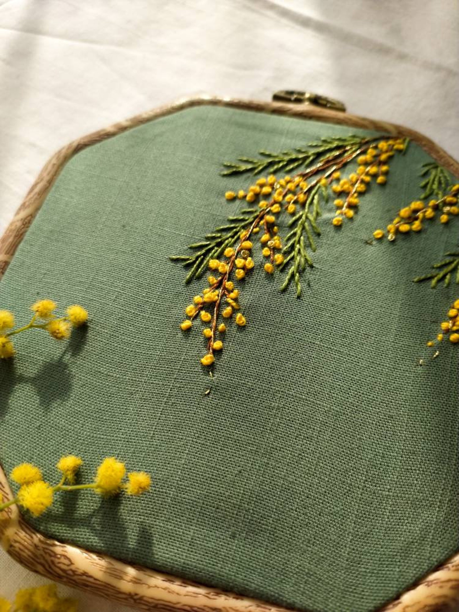 DIY Embroidery Starter Kit With Video Tutorial Yellow Wall Art Frame ...