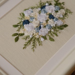Hand Embroidery Frame Custom Wedding Bouquet Design - Etsy