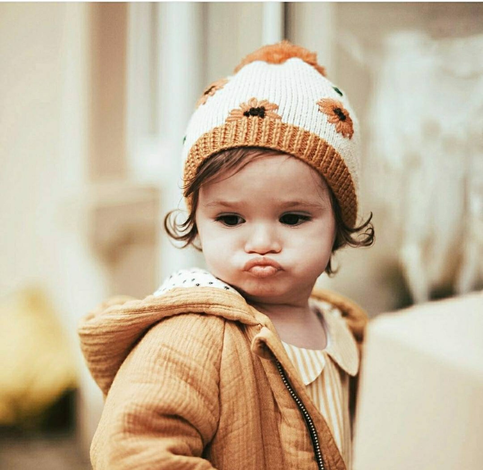 Hand Knitted Hat Embroidery Clothing Handmade Bonnet Vintage - Etsy UK