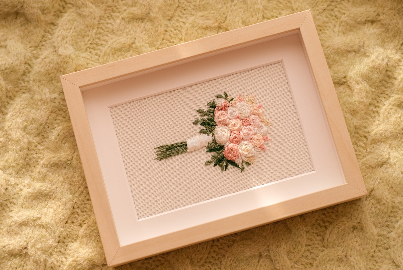Hand Embroidery Frame Custom Wedding Bouquet Design - Etsy