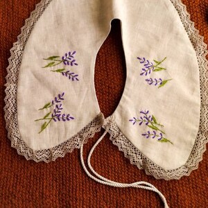 Removable Linen Collar Handmade Embroidery Clothing Large Collar Women ...