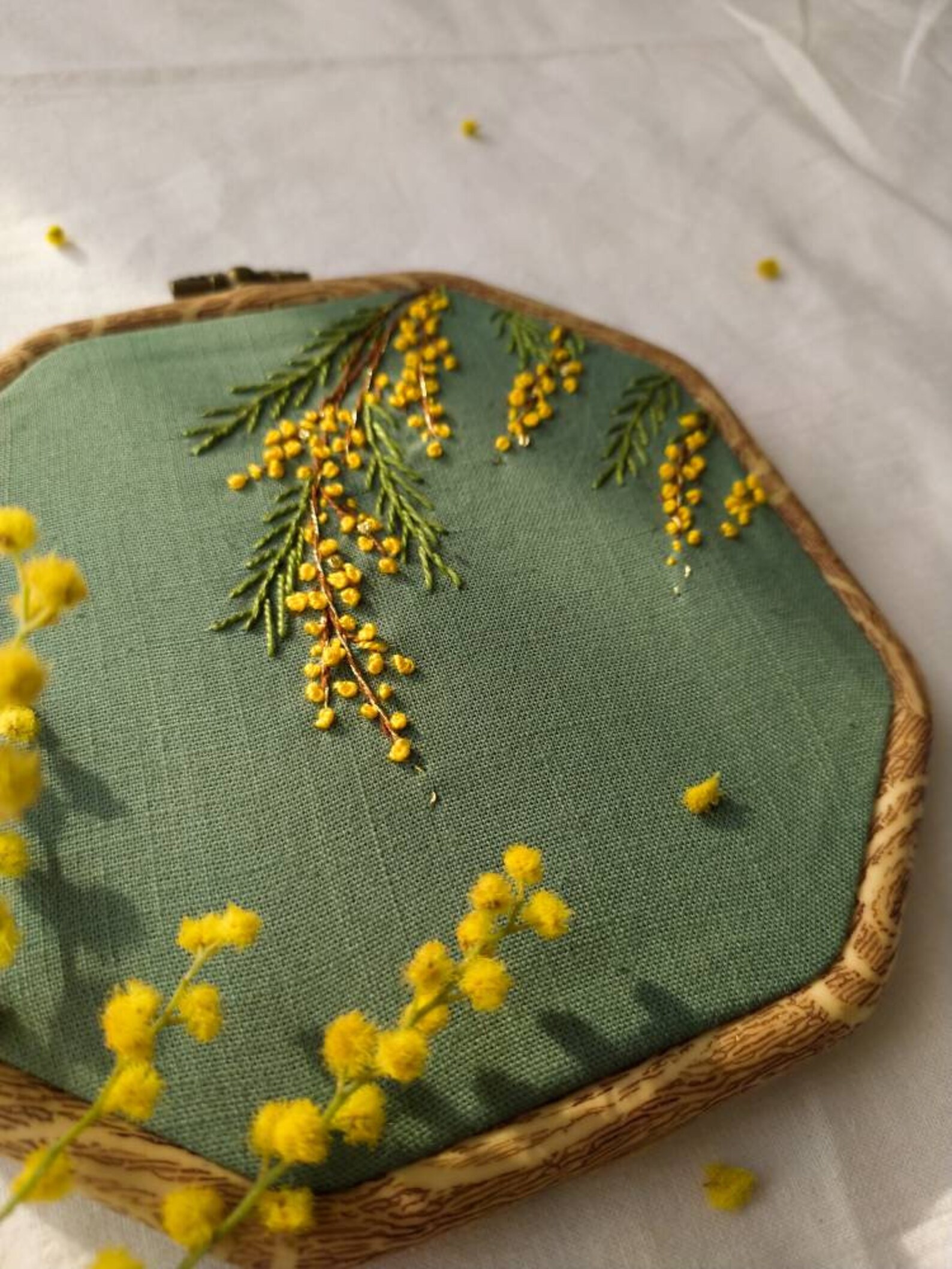 DIY Embroidery Starter Kit With Video Tutorial Yellow Wall Art Frame ...