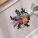 Hand Embroidery Frame Custom Wedding Bouquet Design Anniversary Gift ...