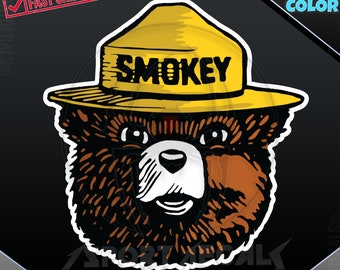 Smokey Bear Car Decal - Etsy
