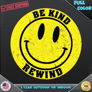 Be Kind Rewind Vinyl Decal - Retro 80s Car, Laptop, Wall Sticker - Etsy