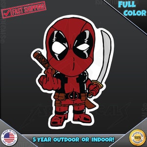 Deadpool Middle Finger Vinyl Decal Sticker - Car, Laptop, Wall 150 - Etsy