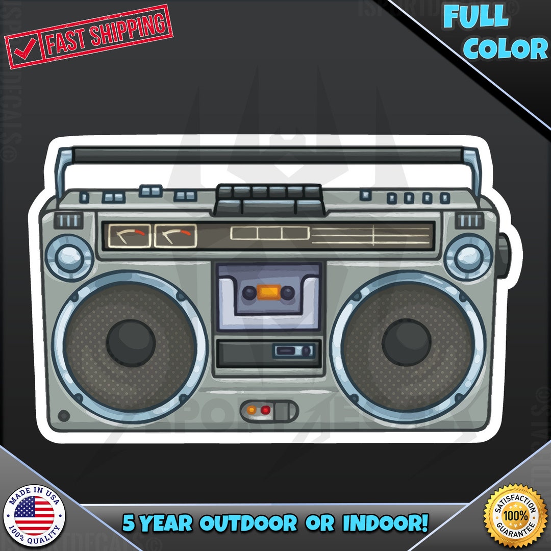 Retro Boombox Radio Vinyl Decal: 80's 90's Ghetto Blaster Sticker - Etsy