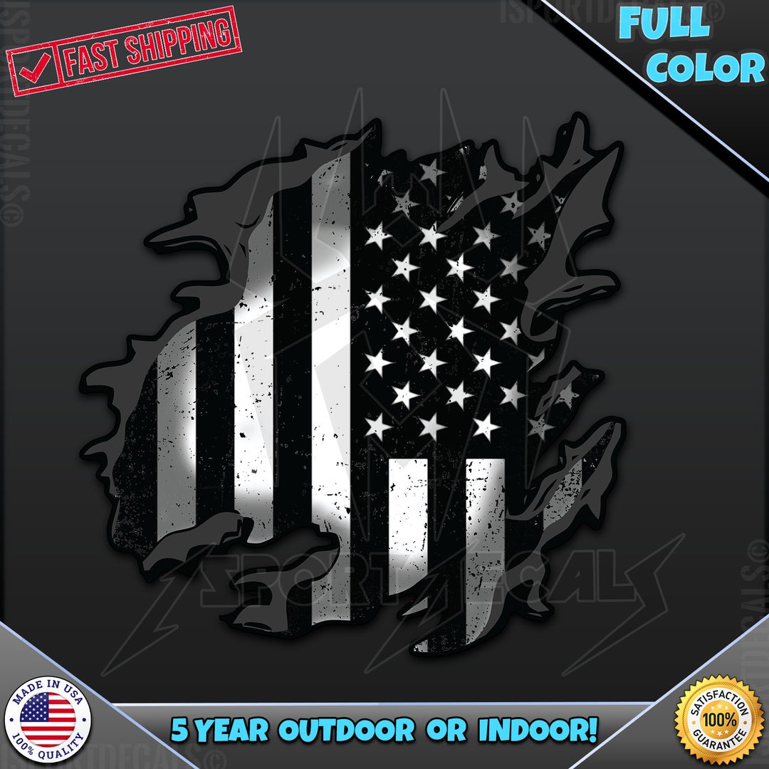 Torn USA American Flag Vinyl Decal: Car, Truck, Wall, Window (5.5" Wide ...