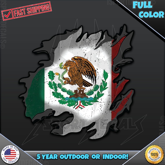 Mexico Mexican Country Flag Torn Rip 089 Car Truck Wall Window - Etsy