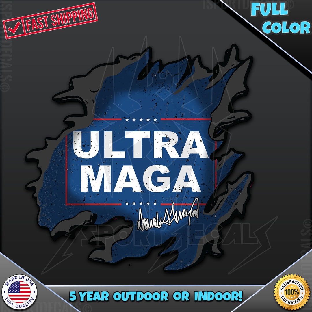 Ultra MAGA Trump Signature Vinyl Decal - Car, Truck, Wall Decor (5.5" X ...