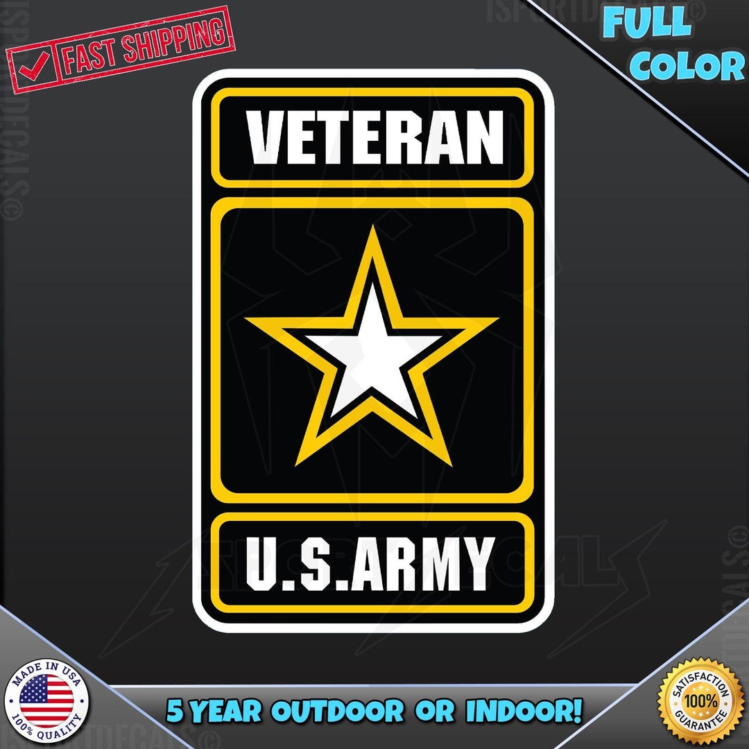 US ARMY VETERAN Logo 321 Laptop Car Wall Laptop Tumbler Vinyl Decal ...
