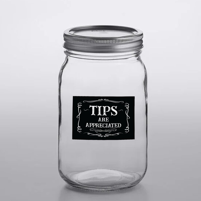 Tips Are Appreciated Store Restaurant Waitress Hostess Vinyl Decal ...