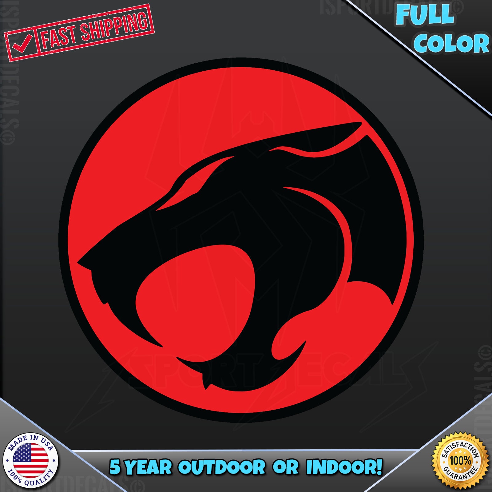 Blaues Thundercats Logo Roter Löwe Rotes Löwen Logo Emblem