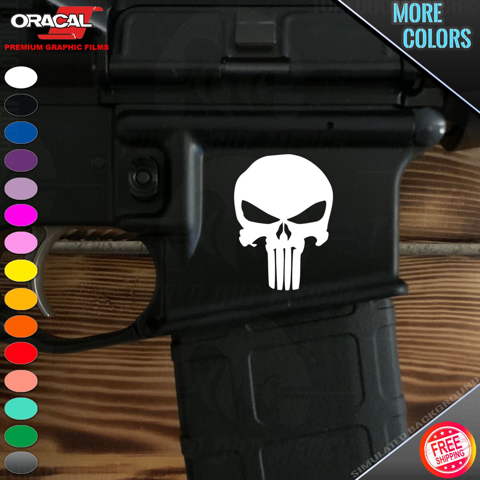 Set-2 Punisher Skull AR-15 Lower Gun Vinyl Decal Stickers 5.56 | Etsy