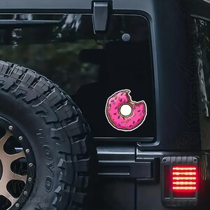 Cartoon Glazed Rainbow Sprinkles Donut Waterproof UV Res Vinyl Decal ...