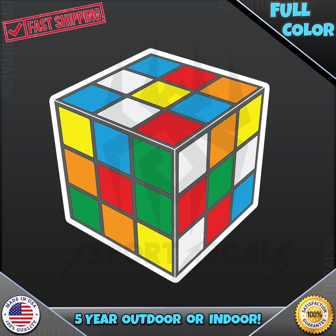 Retro 80's 90's Rubix Cube Toy Puzzle Full Color 108 Laptop Car Truck ...