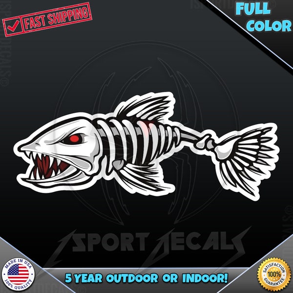 Fish Skeleton Decal - Etsy