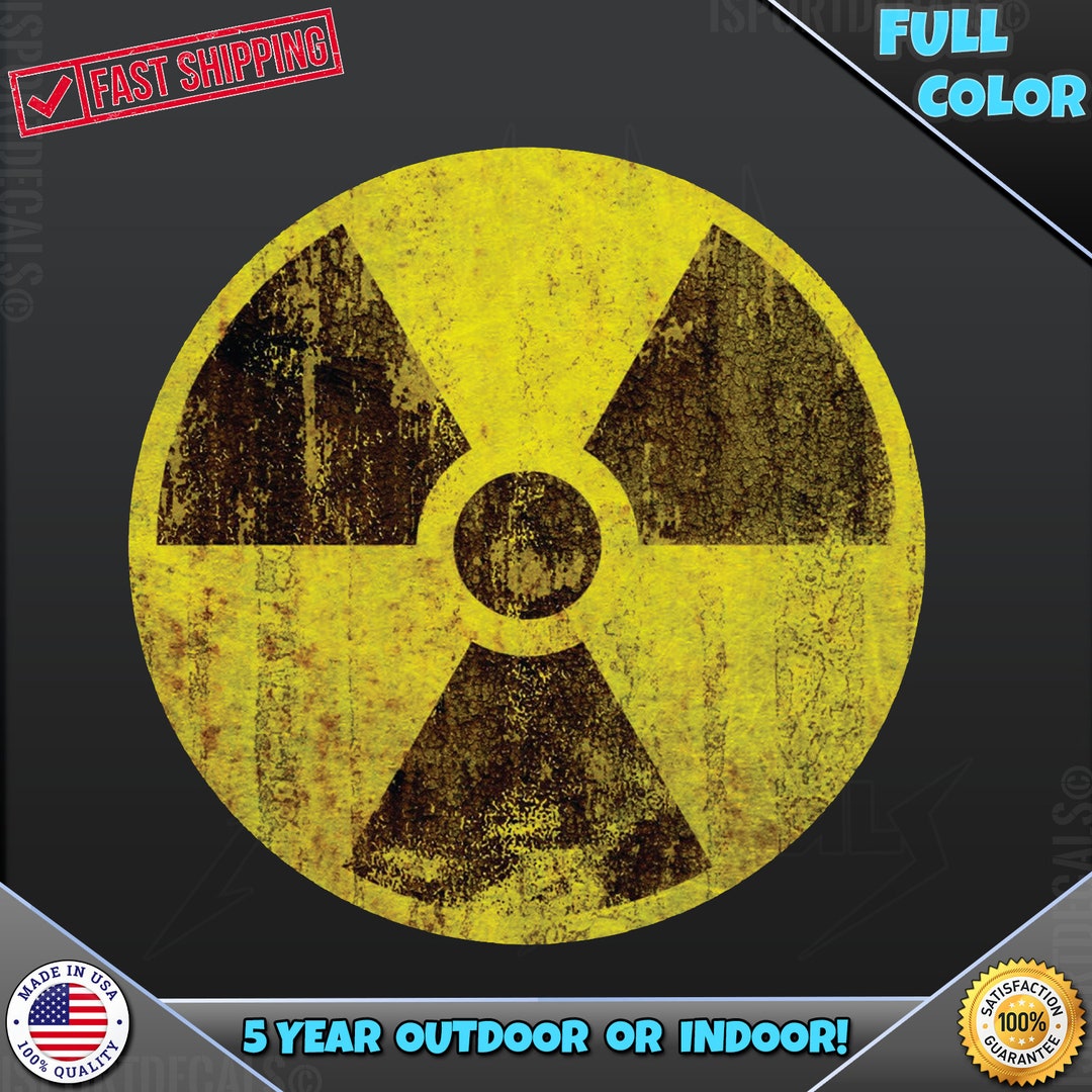 Rusted Radioactive Fallout Nuclear Symbol Logo 258 Car Laptop Toolbox ...