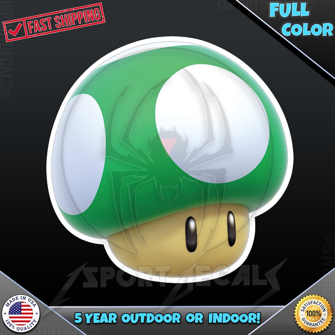 1UP Mushroom Vinyl Decal: Extra Life Car Laptop Sticker 026 - Etsy