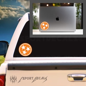 Tennessee Tristar Orange State Logo Laptop Car Truck Wall Window Any ...