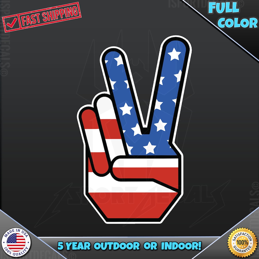 Retro Peace Sign Vintage Style Hippie Rat Rod Racing Car Vinyl Decal ...