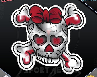 Girly Skull Decal | Etsy