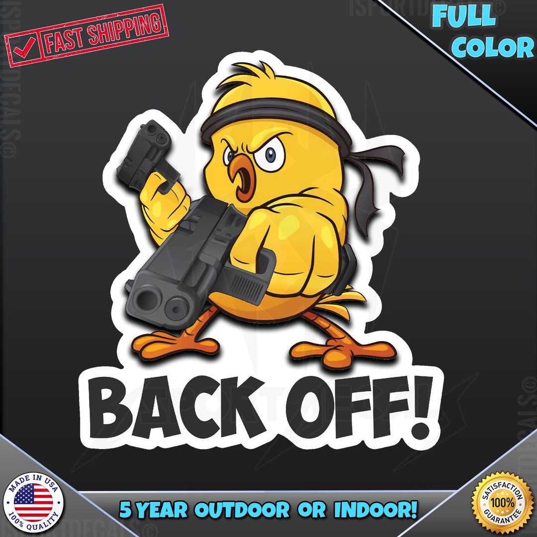 Back off Tailgater Bumper Humper Pistols Funny Car Vinyl Decal Sticker ...