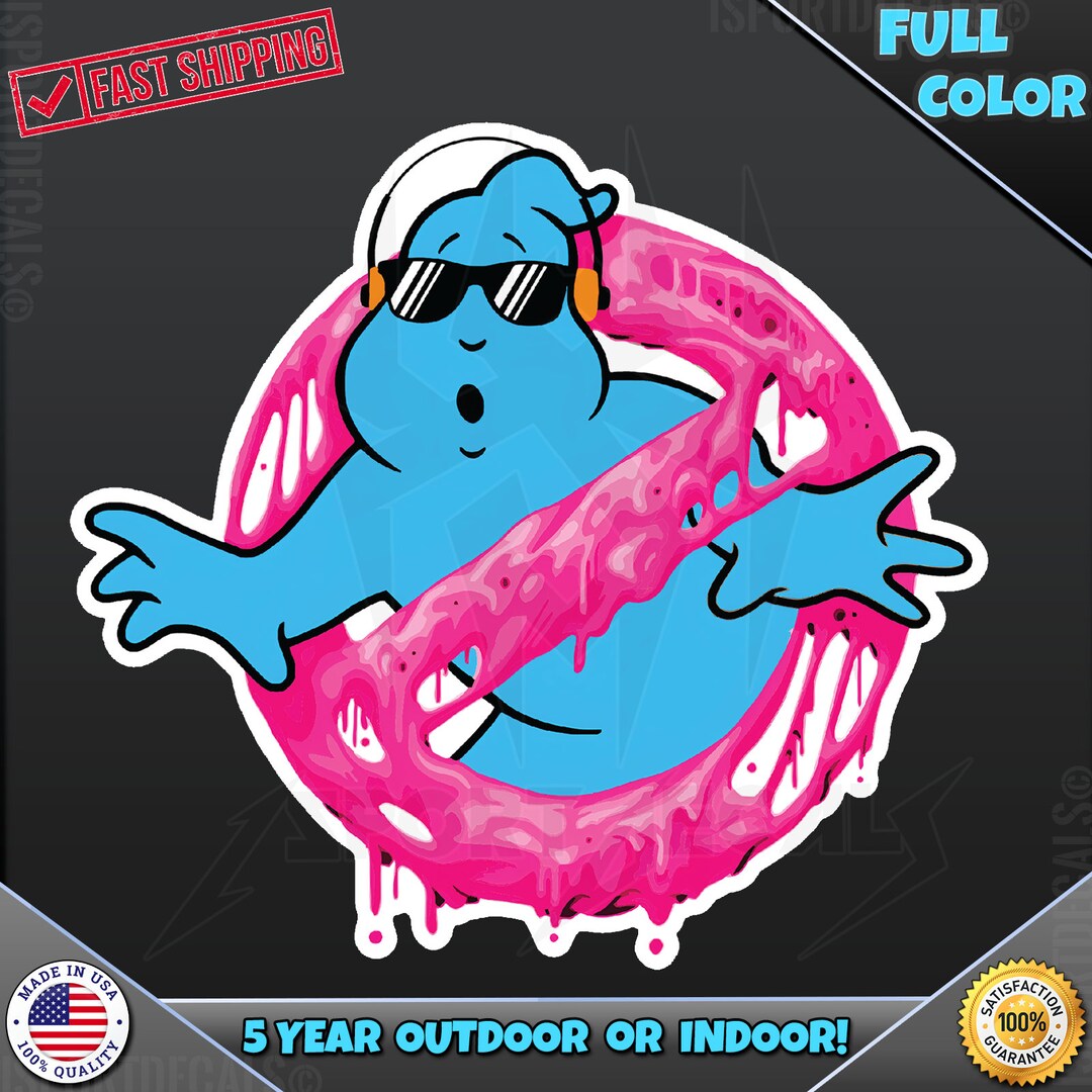 GHOSTBUSTERS Parody Pink Slime Shades Headphones Retro Car Vinyl Decal ...