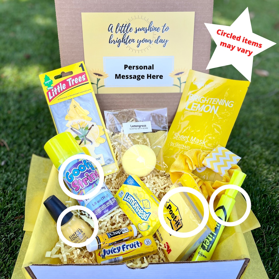 Care Package Gift Box In Yellow Thinking of You Gift | Etsy