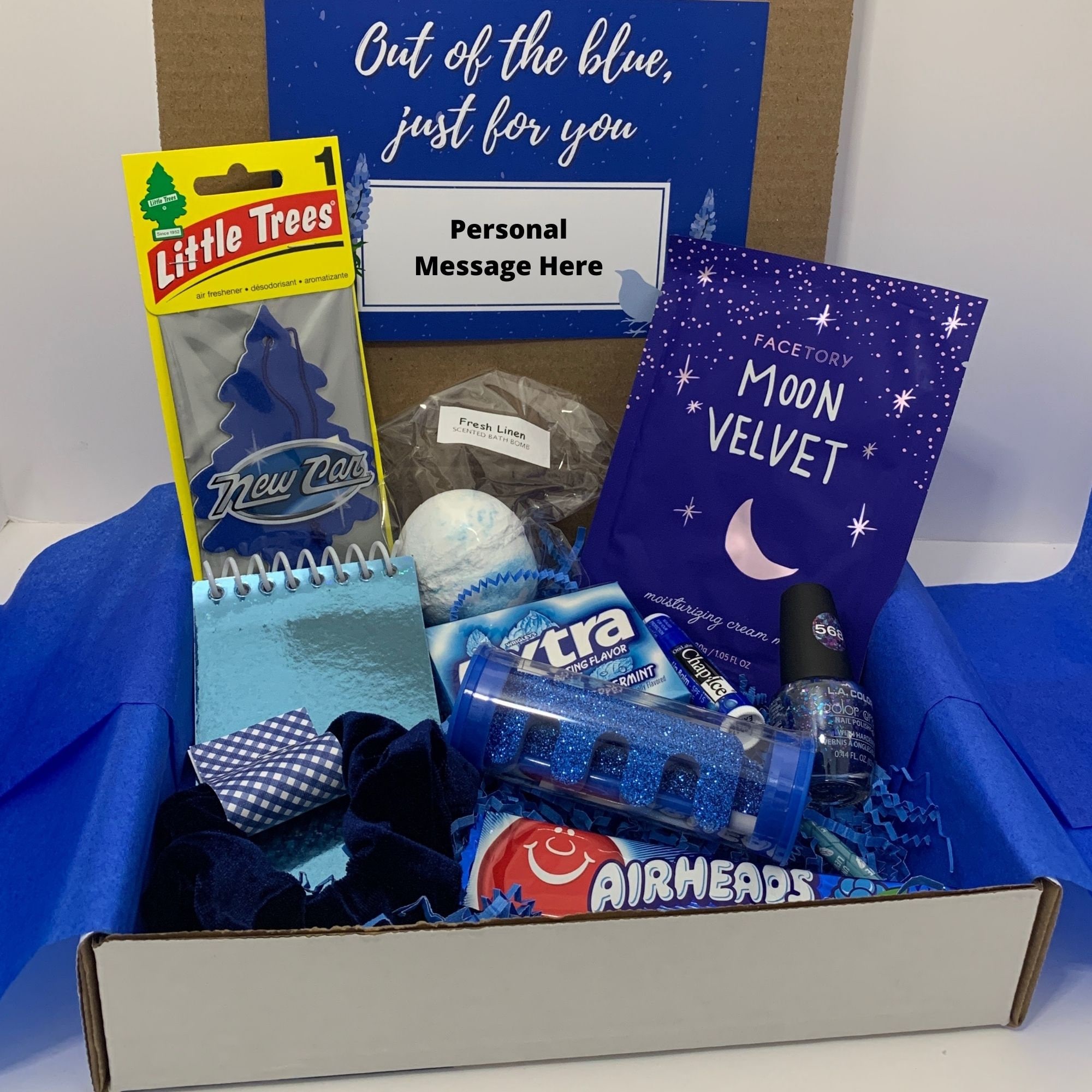 Care Package Gift Box in Blue Thinking of You Gift Friendship Gift Out ...