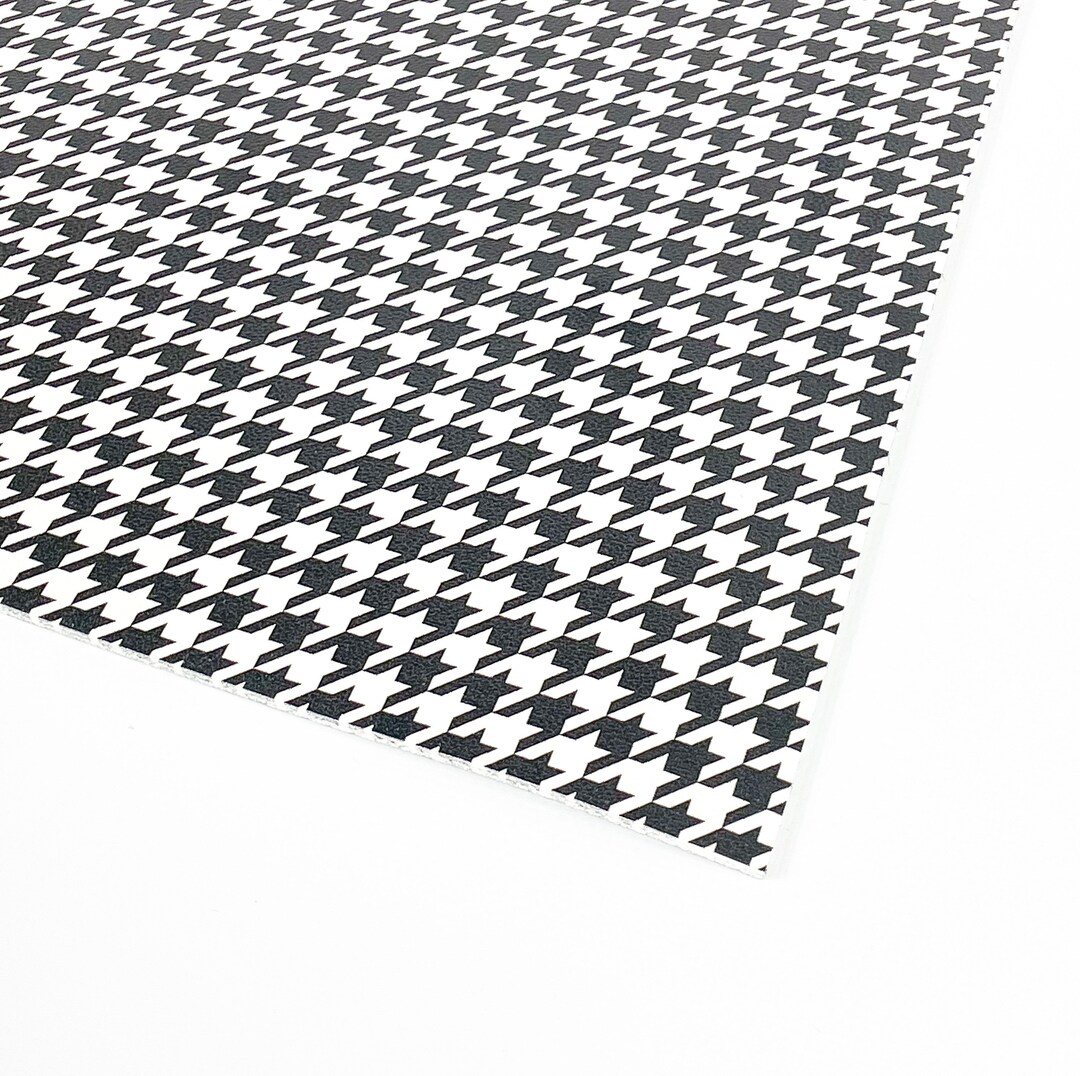Houndstooth Faux Leather Sheet Leather Sheet Leather - Etsy