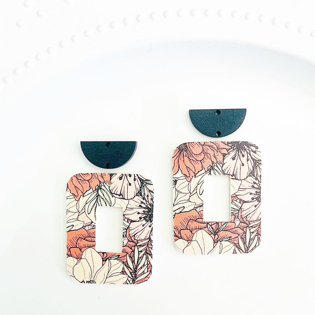 New Neutral Floral Leather Findings Leather Findings - Etsy