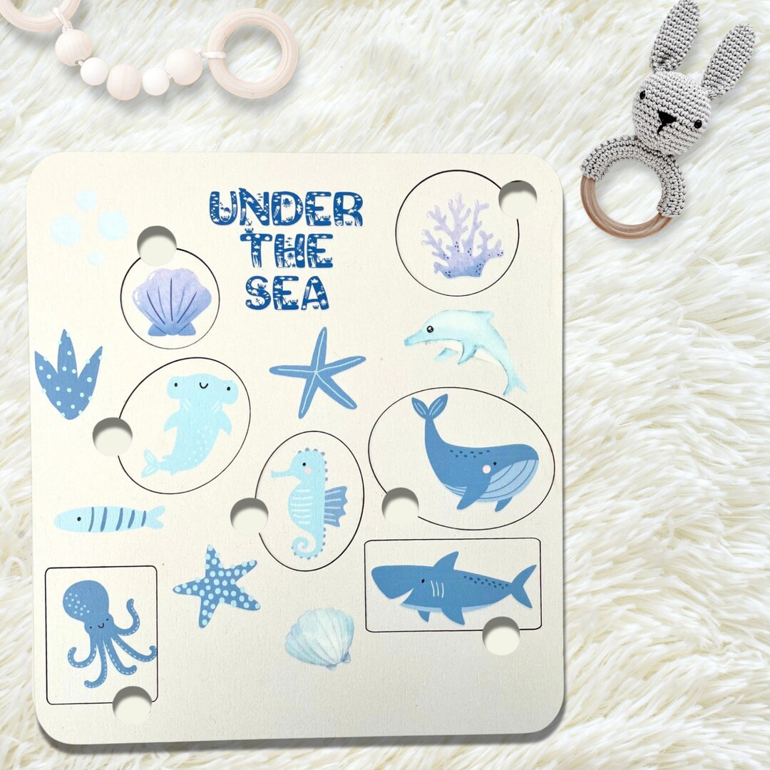 Baby's First Puzzle, Sea Animals Puzzle, Matching Game, Baby Shower ...