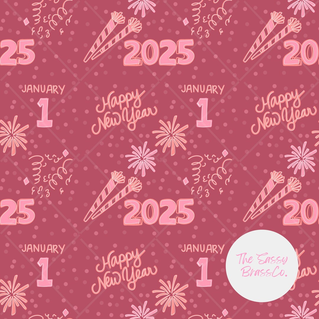 New Year 2025 Pattern, New Years Pattern, Seamless Pattern, Repeating ...