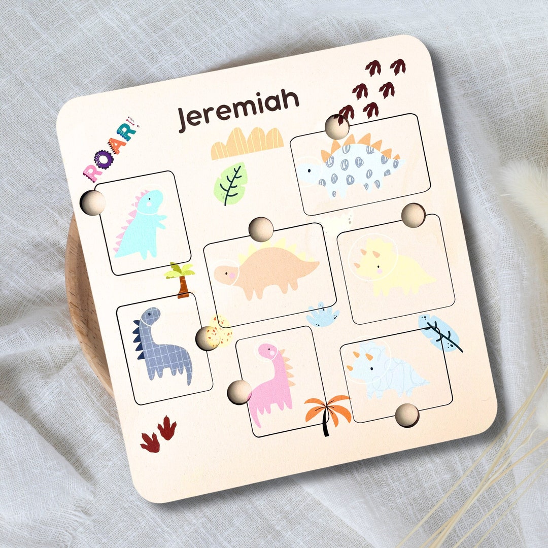 Personalized Cute Dinosaur Matching Puzzle Game Baby's First Puzzle ...