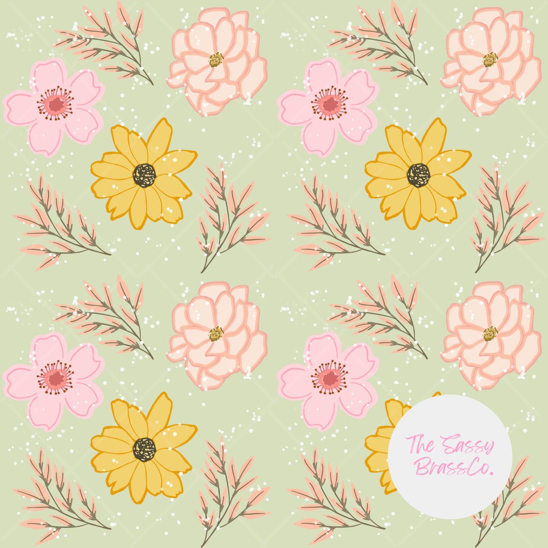 Pink and Yellow Floral Pattern, Seamless Pattern, Repeating Pattern ...