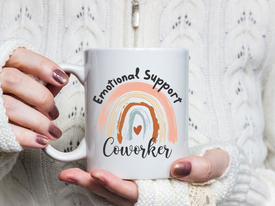 Emotional Support Coworker Mug Work Bestie Gift, Coworker Friend Mug ...